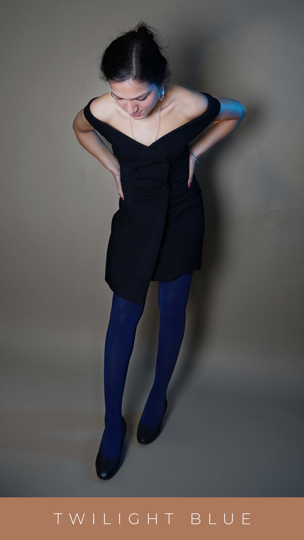 Stunning Semi-Opaque Dark Blue Tights - Tearproof & Comfy| Muselot